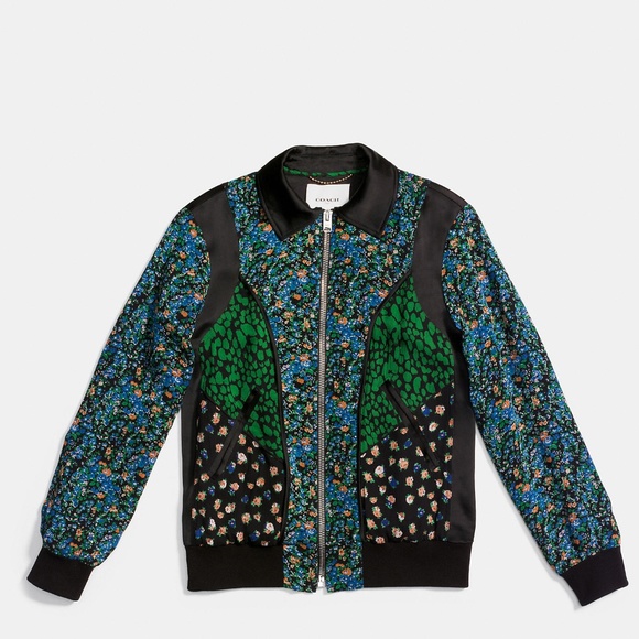 Coach | Jackets & Coats | Nwt Coach Silk Framed Varsity Bomber Jacket ...